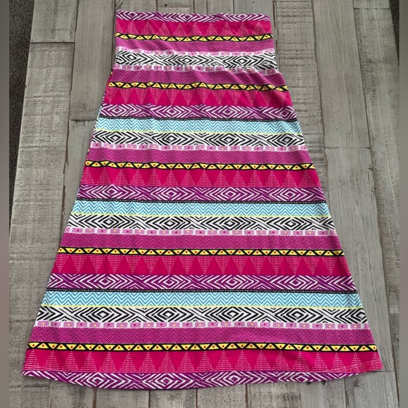 Faded Glory | Dresses | Faded Glory Pink And Blue Patterned Maxi ...